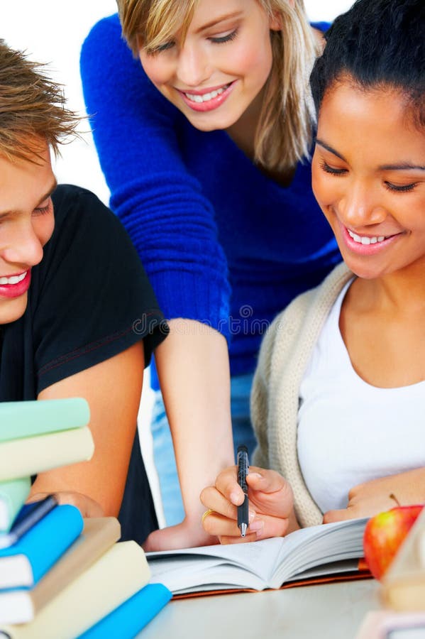 Portrait of a study group stock image. Image of beautiful - 3795195