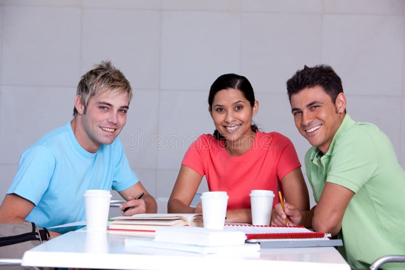 Portrait of study group stock image. Image of classroom - 9390635