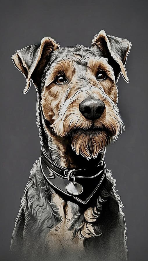 A Portrait Style Image of an Airedale Terrier. AI Generated ...