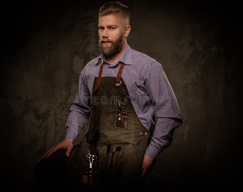 Portrait of Stylish Barber with Beard and Professional Tools Isolated ...