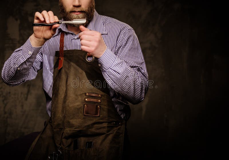 Portrait of Stylish Barber with Beard and Professional Tools Isolated ...