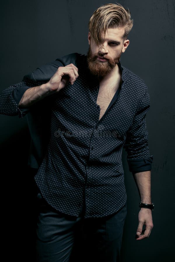 Portrait of Stylish Handsome Stock Photo - Image of portrait, pensive ...