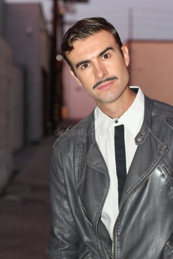 Portrait of a Stylish Man with a Mustache Stock Photo - Image of ...