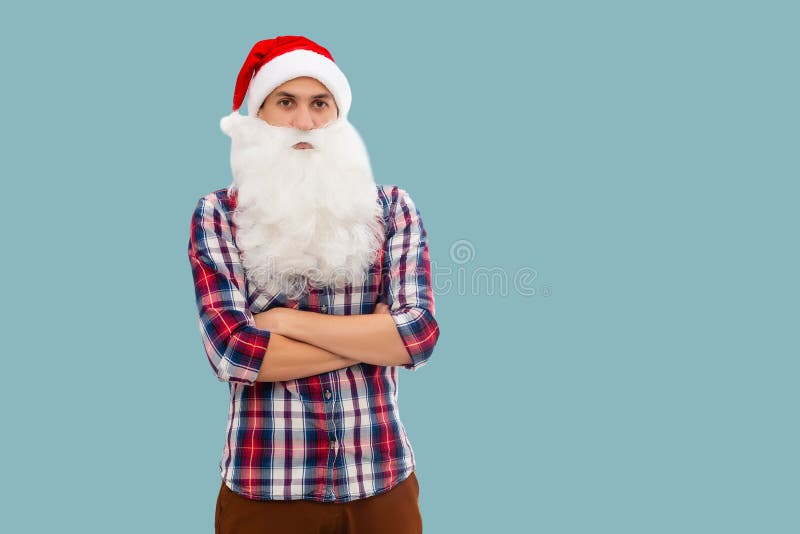 Portrait of Stylish Santa Claus. Stock Photo - Image of cool, dark ...