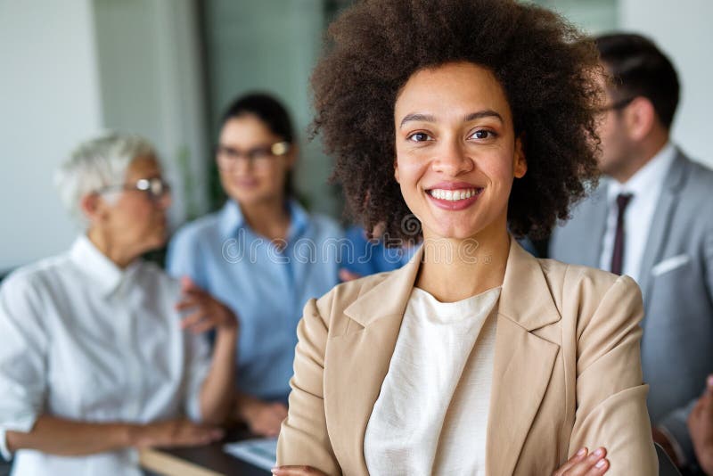 Portrait of a Successful Black Business Woman Smiling in Corporate ... Portrait of a Successful Black Business Woman Smiling in Corporate ...