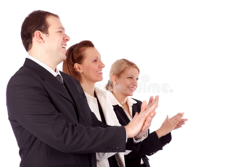 Portrait Of Successful Business People Clapping Stock Photo - Image of ...