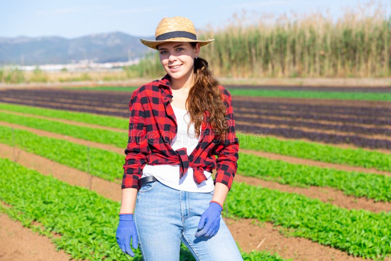 Portrait of Successful Female Farmer in Backyard of Farm Stock Image ...