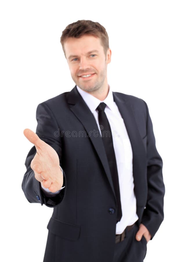 Portrait of a Successful Man Giving a Hand Stock Photo - Image of ...