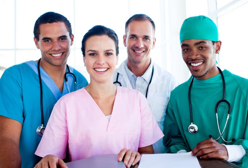 Portrait of a Successful Medical Team at Work Stock Image - Image of ...