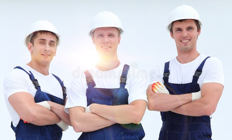 Successful Construction Workers Standing with Arms Crossed Stock Image ...
