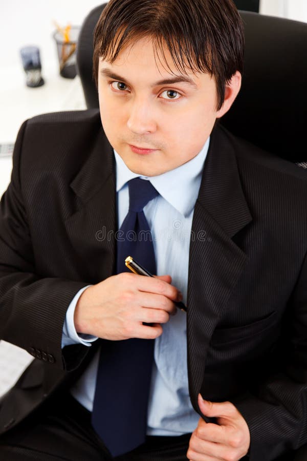 Portrait of Successful Young Businessman at Office Stock Photo - Image ...