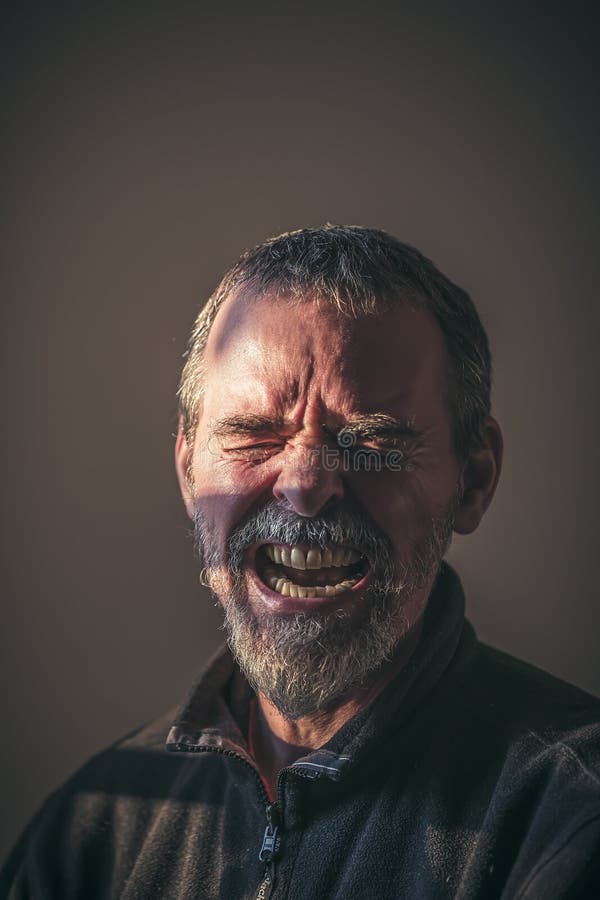 Portrait of a Suffering Man Stock Image - Image of mouth, face: 91415007