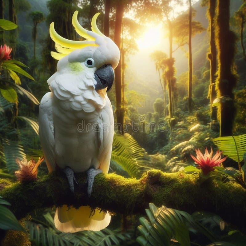 Portrait Of Sulphur Crested Cockatoo Stock Illustration Illustration Of Sulphur Captivity