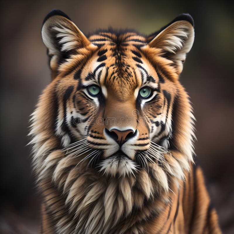 Portrait of Sumatran Tiger, Panthera Tigris Altaica. Generative Ai ... Portrait of Sumatran Tiger, Panthera Tigris Altaica. Generative Ai ...