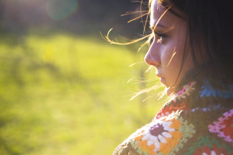 Portrait in sunlight stock photo. Image of contemplation - 5171242