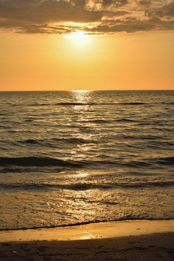 Portrait of Sunset in the Ocean, Stock Image - Image of morning ...