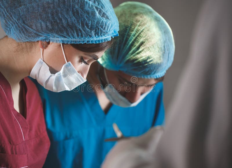 Portrait of Surgeons at Work, Operating in Uniform. Stock Photo - Image ...