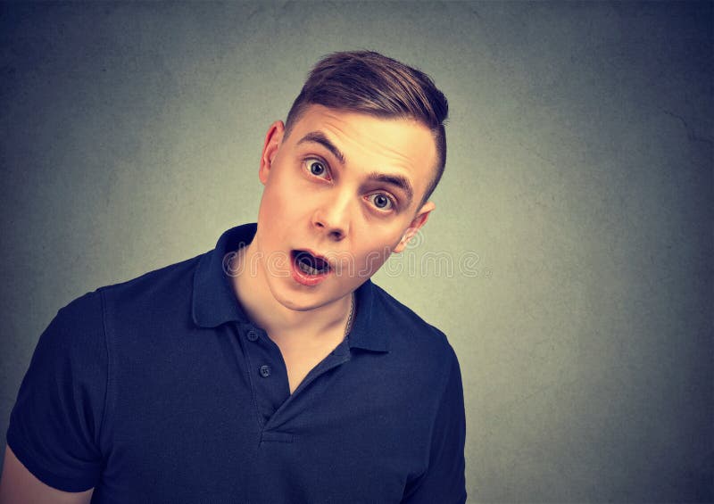 Portrait of a Surprised Man Stock Photo - Image of surprised, mouth ...