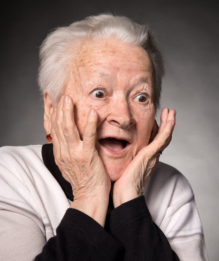 Portrait of Surprised Old Woman Stock Photo - Image of expression ... Portrait of Surprised Old Woman Stock Photo - Image of expression ...