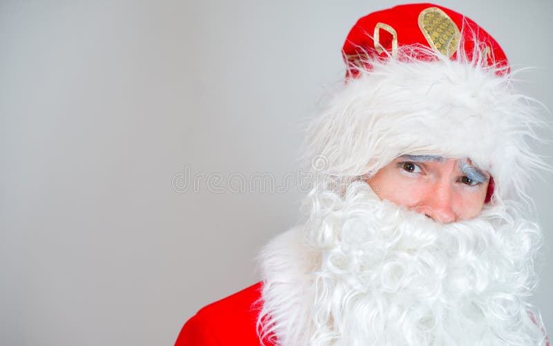 Portrait of Surprised Santa Claus. Stock Image - Image of costume ...