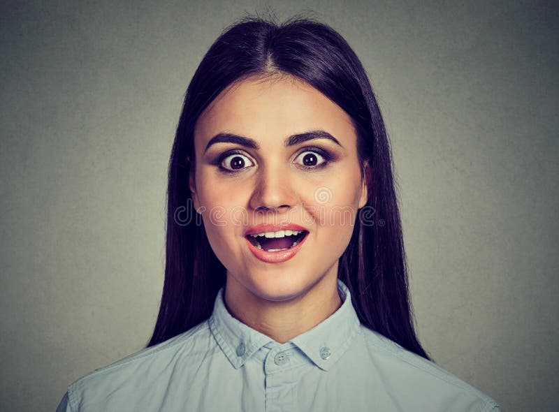 Portrait of a Surprised Woman Stock Photo - Image of expression, open ...