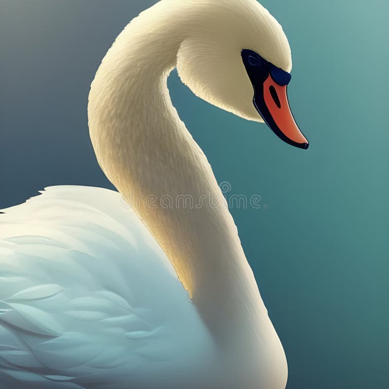 Portrait of a Swan, Created with Generative AI Tools Stock Illustration ...