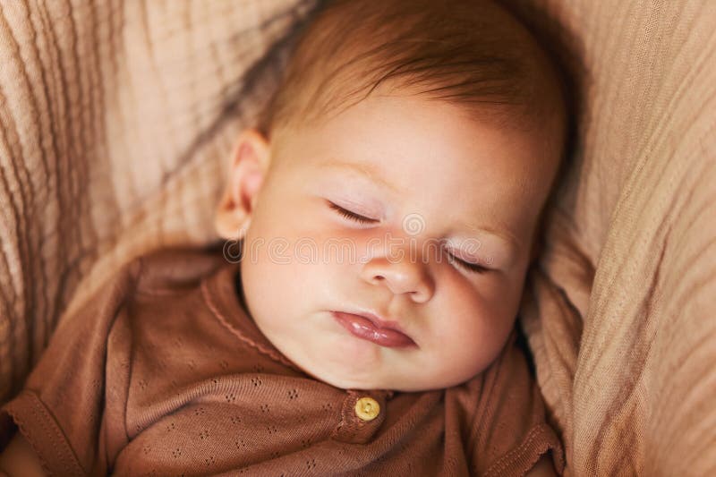 Portrait of Sweet Sleeping Baby Stock Image - Image of natural, life ...