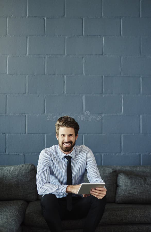 Portrait, Tablet and Internet with Business Man for Cloud Solutions ...