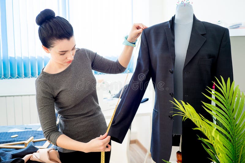 Portrait of a tailor stock image. Image of work, woman - 89730671