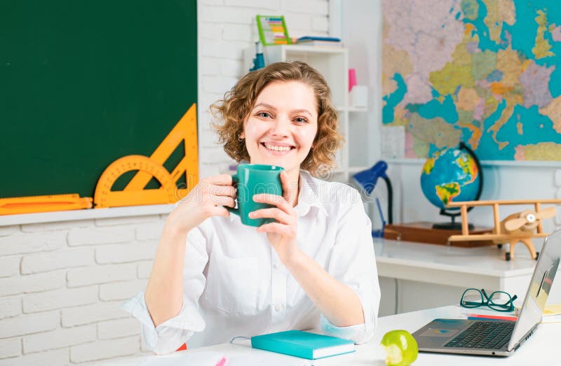 Portrait of a Teacher or Professor at Classroom. Satisfied Serious ...