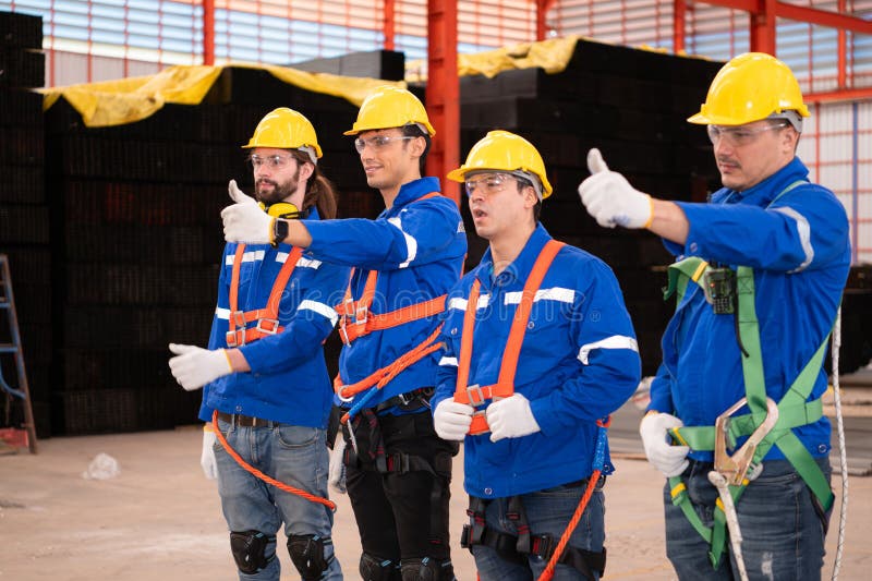 Portrait of a Team of Industrial Workers Standing Together Stock Image ...