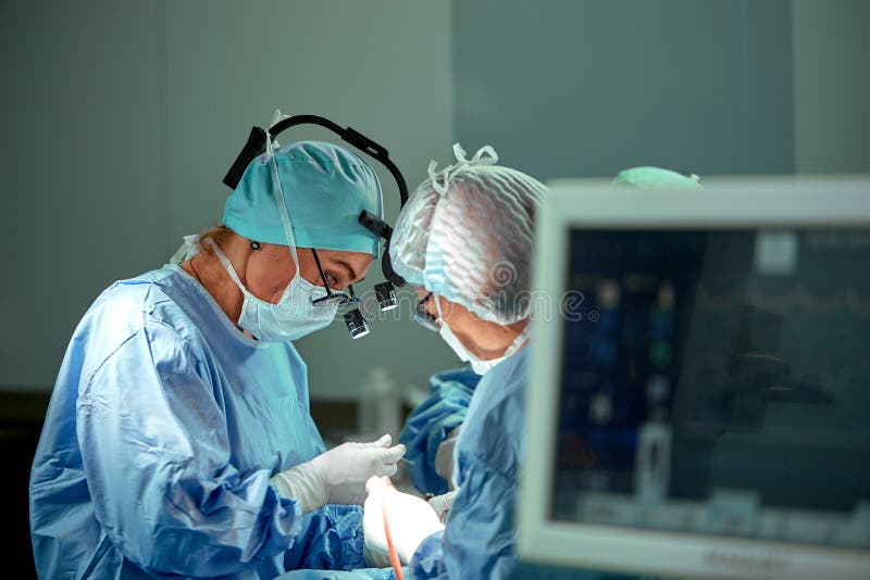 Portrait of a Team of Surgeons at Work. during Surgery. Concept ...
