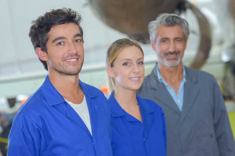 Portrait team technicians stock photo. Image of technicians - 258796654