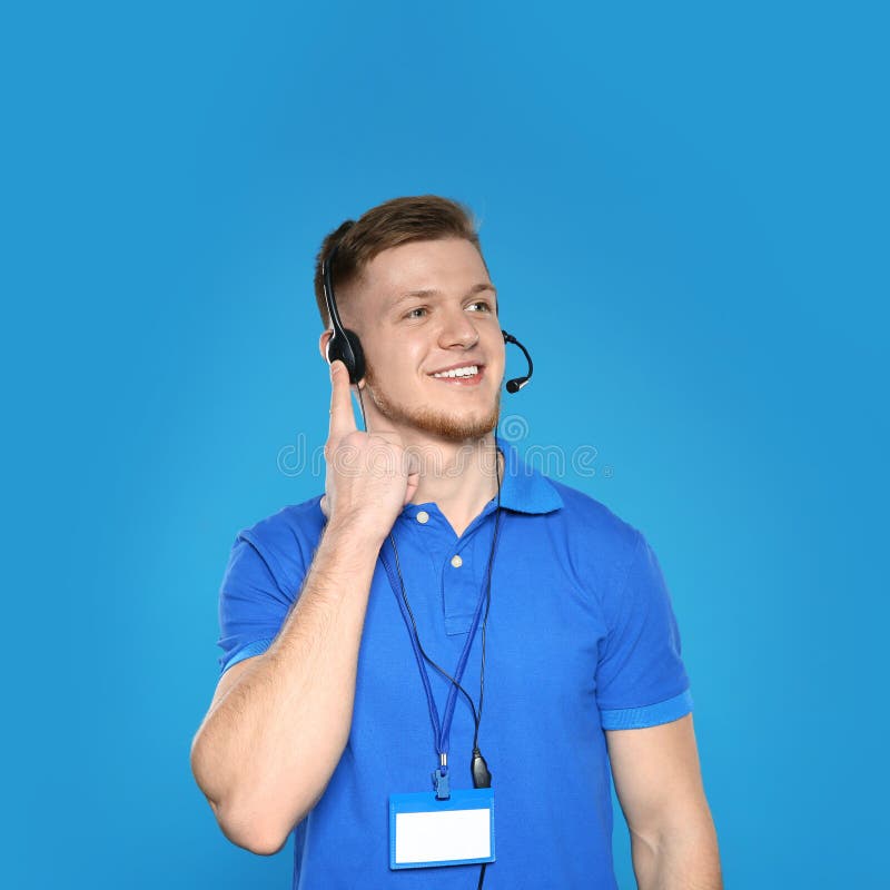 Portrait of Technical Support Operator with Headset Stock Image - Image ...