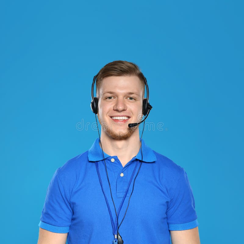 Portrait of Technical Support Operator with Headset Stock Photo - Image ...