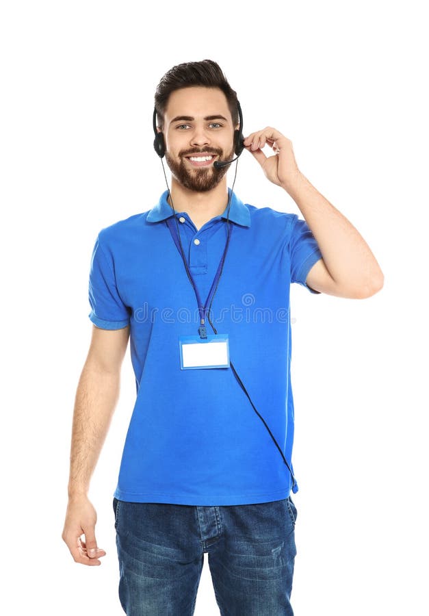 Portrait of Technical Support Operator with Headset Stock Photo - Image ...