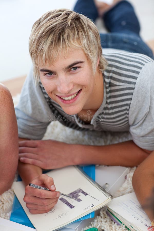Teens Doing Homework Together Stock Photo - Image of books, notes: 12048216