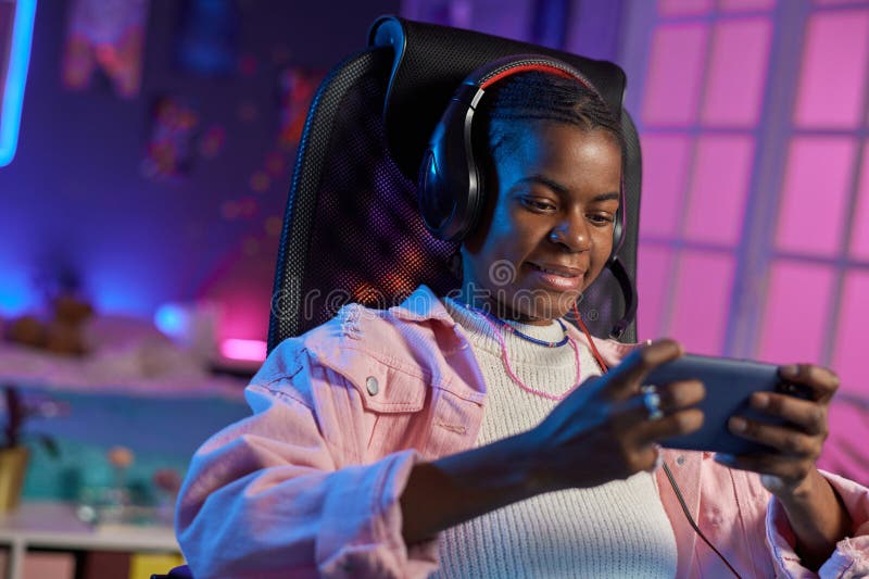 Teen Girl Playing Mobile Games Stock Image Image Of Purple Girl 328272847 2725