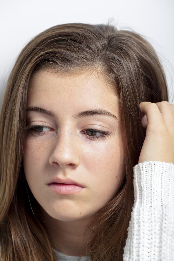 Portrait of a Teenager with a Serious Face. Stock Photo - Image of girl ...