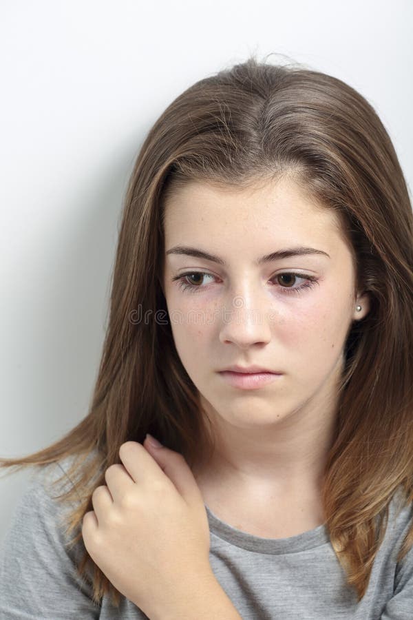 Portrait of a Teenager with a Serious Face. Stock Image - Image of girl ...