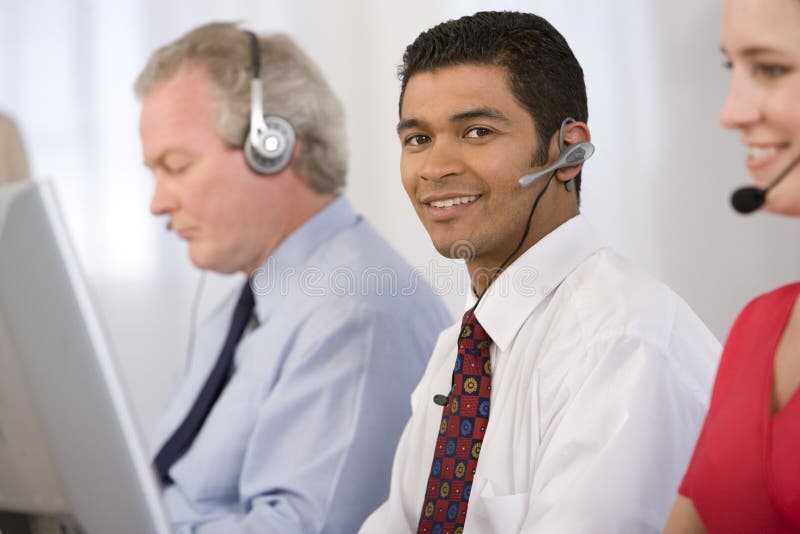 Portrait of Telephone Operator. Stock Image - Image of attire, centre ...