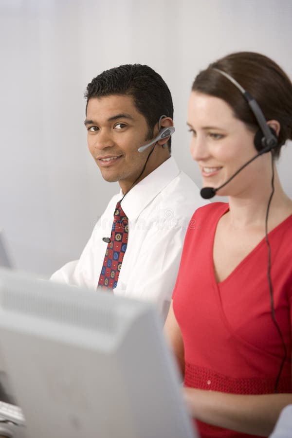 Portrait of Telephone Operator. Stock Image - Image of business ...