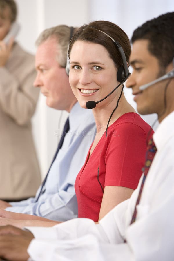 Portrait of Telephone Operator. Stock Image - Image of interview ...