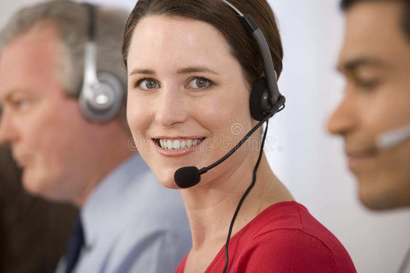 Portrait of Telephone Operator. Stock Image - Image of interview ...