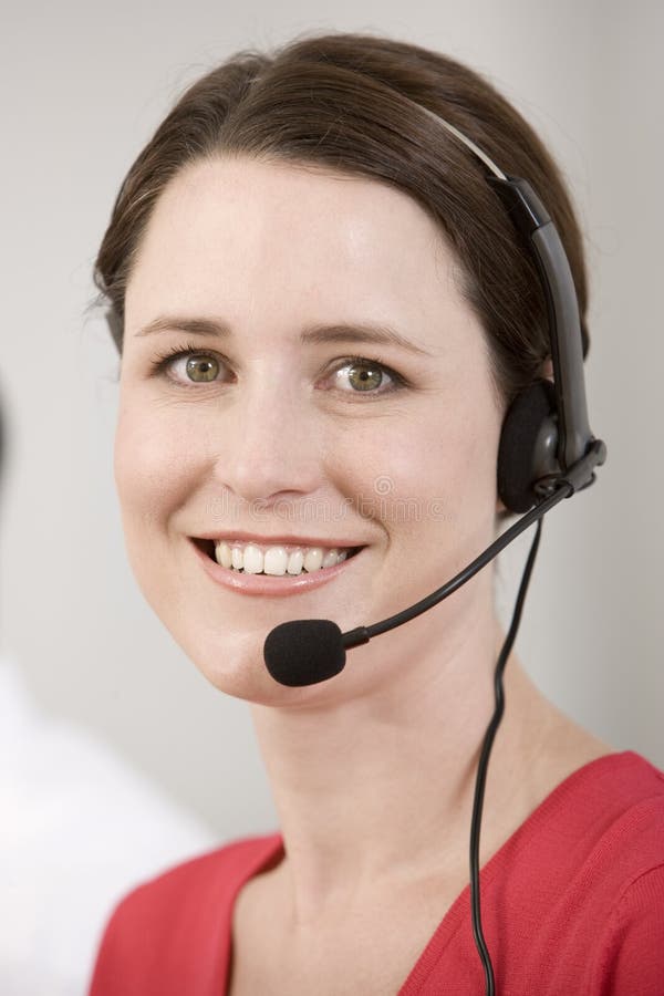 Portrait of Telephone Operator. Stock Photo - Image of manager, lawyer ...