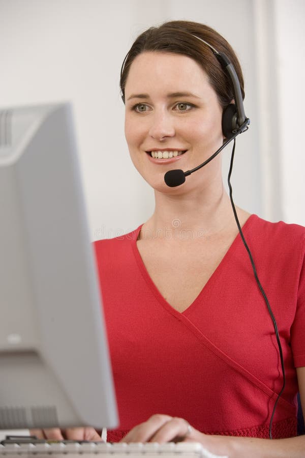 Portrait of Telephone Operator. Stock Image - Image of investing ...
