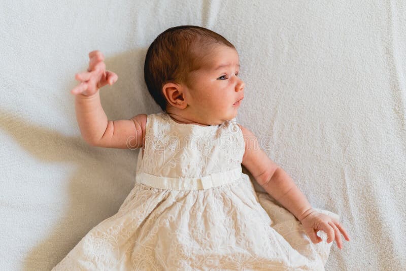 Portrait of Tender and Adorable 1-week-old Baby Stock Image - Image of ...