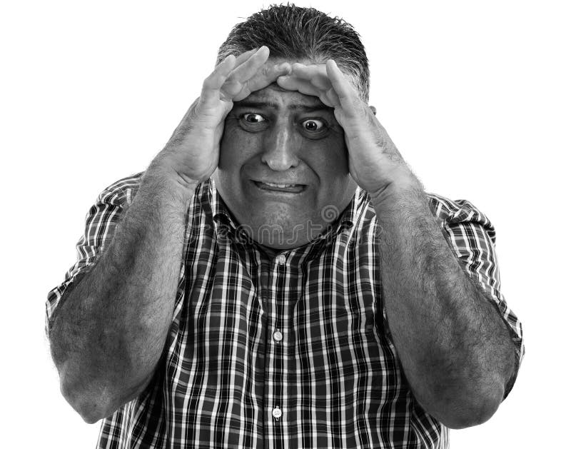 Portrait of a Terrified Man Stock Image - Image of frightened, amazed ...