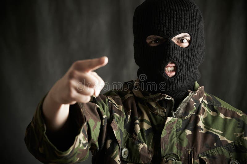 Portrait of Terrorist Addressing Camera Stock Image - Image of danger ...