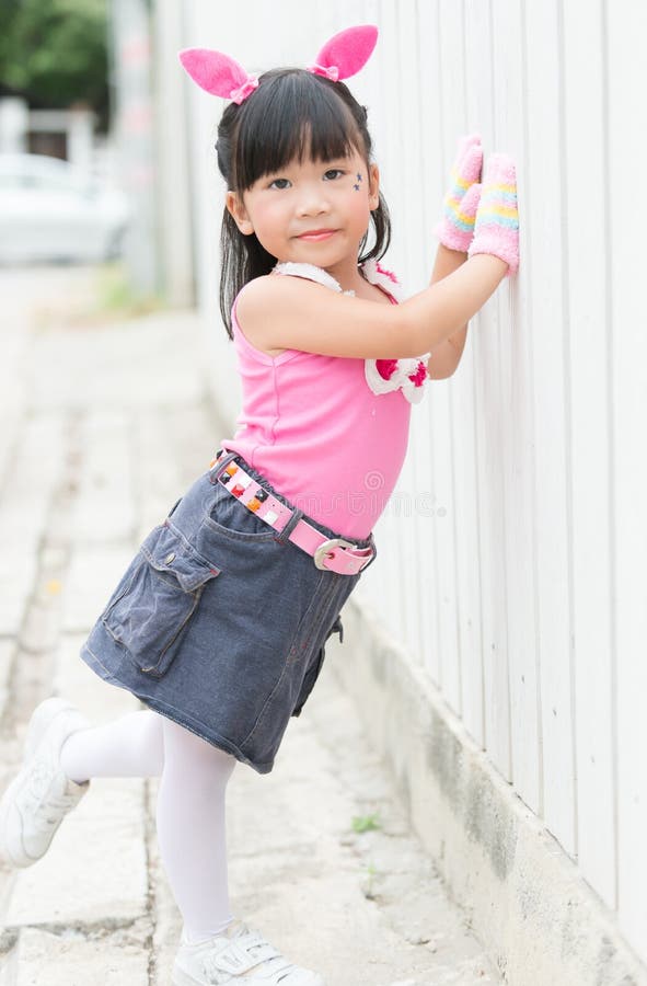 Portrait of Thai cute girl stock image. Image of childhood - 47500869